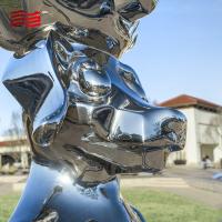 China Small animal outdoor metal sculpture park landscape sculpture stainless steel mirror process for sale