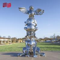 China Small animal outdoor metal sculpture park landscape sculpture stainless steel mirror process for sale