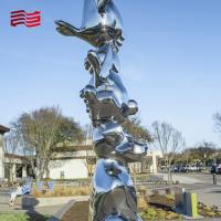 China Small animal outdoor metal sculpture park landscape sculpture stainless steel mirror process for sale