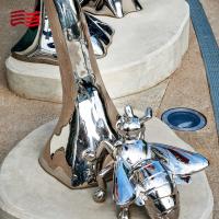 China Lotus outdoor metal sculpture park landscape sculpture square sculpture stainless steel mirror process for sale