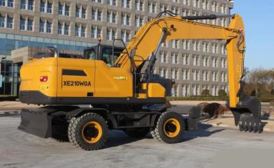 China XE210WGA Cummins Engine Wheel Hydraulic Excavator - 21000 kg Operating Weight, 130 kW Power for sale