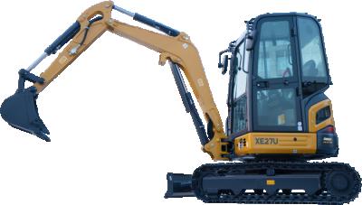 China XE27U Mini Excavator with 20.7 HP Kubota Engine, Load Sensing Hydraulics & 75°/55° Boom Deflection for sale