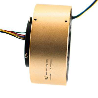 China 38.1mm Hole Dia Slip Ring of 6 Circuits Transmitting 5A Per Circuit with 300 rpm Working Speed for sale