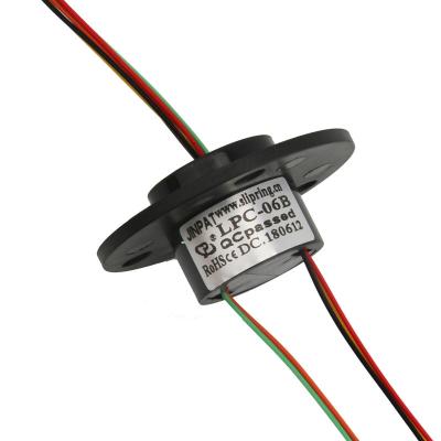 China 6 Circuit Gold Contact Slip Ring 2A 300 RPM LPC-06B for sale