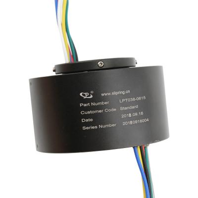 China Diameter 38.1mm Rotary Joint Slip Ring 6 Circuit 15A 240VAC for sale
