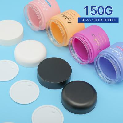 China Recycled Glass Cosmetic Jar 150g Scrub Peeling Salicylic Acid Nutritious Skincare Packaging for sale