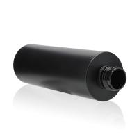 China Black Silk Screen Printing Plastic Packaging Bottles Cylinder Shape With Cap 200ml for sale