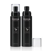 China Black Silk Screen Printing Plastic Packaging Bottles Cylinder Shape With Cap 200ml for sale