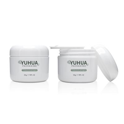 China White 50g PP Plastic Cream Jar Skincare Packaging Containers With Mushroom Lid for sale