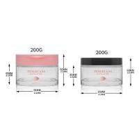 China Luxury Cosmetic Cream Glass Jars With Matte Pink Cap 200g Lip Body Exfoliating Scrub Container for sale