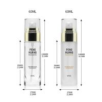 China Luxury Glass Lotion Bottle 60ml Cosmetic Packaging Container  Screen Printing for sale