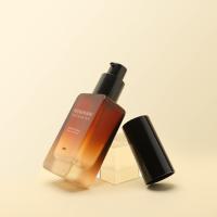 China 30ml Glass Foundation Bottle Gold Lotion Pump Square Skin Care Packaging for sale