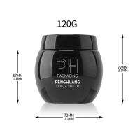 China Luxury Custom Frosted Glass Cream Jar Blue 30g 50g 120g Facial Cream Container With Cap for sale
