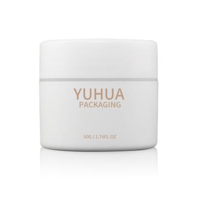 China Double Wall 50g 100g Plastic Cream Jar Matte Surfacw Silk Screen Printing With Cap for sale