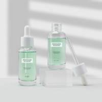 China Clear Glass Cosmetic Bottle 30ml 1oz with Dropper Cap for Serum Packaging for sale