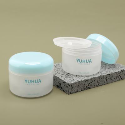 China Double Wall PP With Screw Lid Plastic Cream Jar Cosmetic Packaging for sale