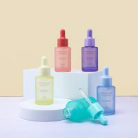 China 30ml Serum Dropper Bottles Frosted Colorful Skincare Packaging Glass Essential Oil for sale