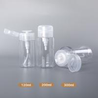 China 200ml 300ml Makeup Plastic Packaging Bottles Clear Press Pump Discharge PET Bottle for sale