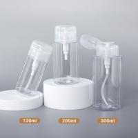 China 200ml 300ml Makeup Plastic Packaging Bottles Clear Press Pump Discharge PET Bottle for sale