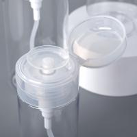 China 200ml 300ml Makeup Plastic Packaging Bottles Clear Press Pump Discharge PET Bottle for sale