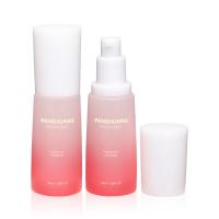 China Round Shape Cosmetic Bottle Set Hyaluronic Acid Glass Skincare for sale