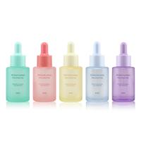 China Frosted Colorful Glass Serum Bottle Cosmetic Packaging Glass Essential Oil Dropper Bottles 30ml for sale