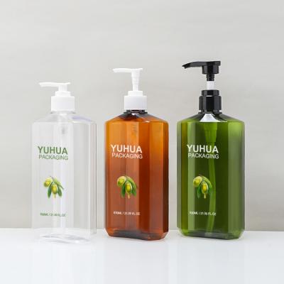China 630ml Large Plastic Lotion Bottle Recycled PET Shampoo Shower Gel Conditioner for sale