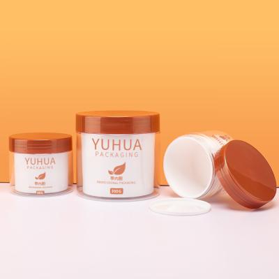 China Refillable PET Cream Jar 100g Flat Top Cap Scrub Plastic Container for sale