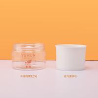 China Refillable PET Cream Jar 100g Flat Top Cap Scrub Plastic Container for sale