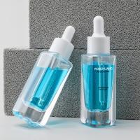 China 30ml Square Essence Oil Serum Dropper Bottles Clear Glass Body Skincare Packing for sale