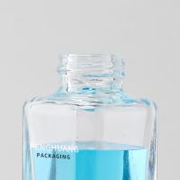 China 30ml Square Essence Oil Serum Dropper Bottles Clear Glass Body Skincare Packing for sale