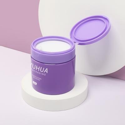 China Purple Plastic Packaging Jars  With Flip Top Cap Double Wall 100g 120g 150g 180g 240g for sale