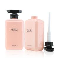 China Square Hair Care 500ml Plastic Shampoo Bottle With Lotion Pump Cosmetic Plastic Bottle for sale