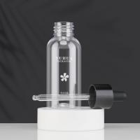 China 80ml Round Base Makeup Pet Cosmetic Bottle With Black Dropper for sale