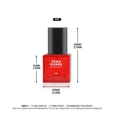 China Square 30ml Frosted Glass Foundation Bottle For Cosmetic Packaging for sale
