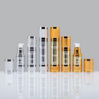 China Cylinder Lotion Airless Pump Bottle 15ml 30ml 50ml 100ml Gold Empty Essence Pump Bottle for sale