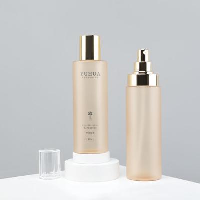 China Cylinder 180ml Frosted Makeup Lotion Pump Bottle For Personal Care for sale