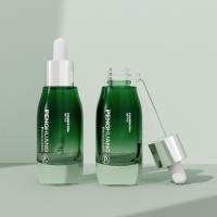 China Green Skin Care Makeup Glass Serum Dropper Bottles 30ml Hot Stamping for sale