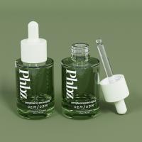 China OEM 30ML 1oz Luxury Glass Dropper Bottles Green Serum Bottle for sale