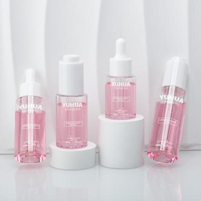 China Custom Clear Cylinder 30ml 40ml 50ml 60ml Serum Lotion Bottle Packaging for sale