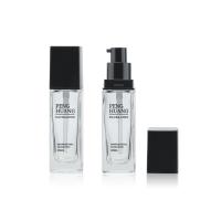 China 30ml Liquid Foundation Glass Pump Bottle Cosmetic Package Hot Stamping for sale