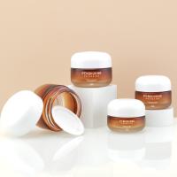 China OEM Cream Glass Jars Luxury Cosmetic Packaging With Dome Cap for sale