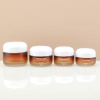 China OEM Cream Glass Jars Luxury Cosmetic Packaging With Dome Cap for sale