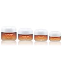 China OEM Cream Glass Jars Luxury Cosmetic Packaging With Dome Cap for sale