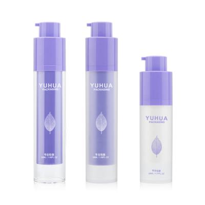China Cylinder PP AS Vacuum Pump Bottle For Cosmetic Packaging Silk Screen Printing for sale