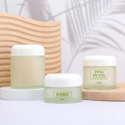 China Customized Logo Cream Glass Jars 200g 150g For Cosmetic Packaging for sale