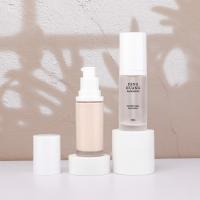 China 30ml Liquid Foundation Glass Pump Bottle Cosmetic Package Hot Stamping for sale