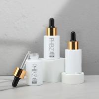 China 30ml 1oz White Oil Serum Bottle With Dropper Cap Customized Logo for sale