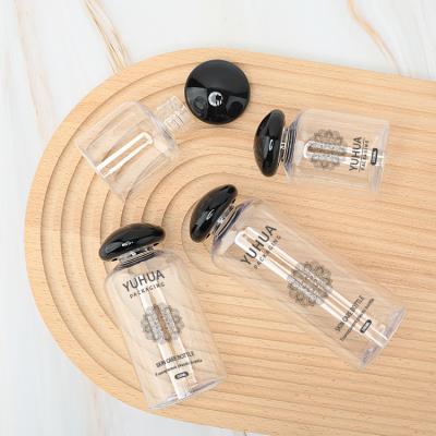 China Mushroom Lid PET Plastic Packaging Bottles Cylinder Toner Shampoo Bottles 80ml 100ml 150ml for sale
