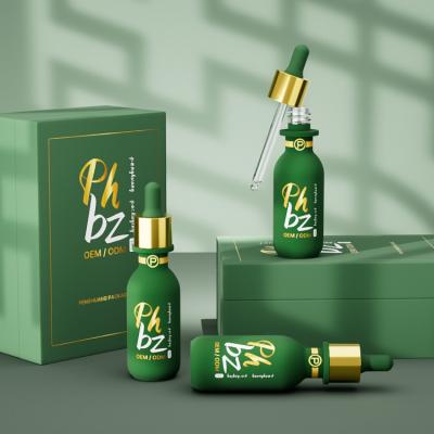 China Round Serum Dropper Bottles Customized Logo 30ml Glass Essence Oil Bottle for sale